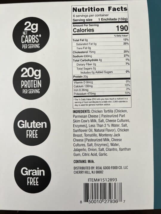 Frozen Real Good Enchiladas From Costco Review