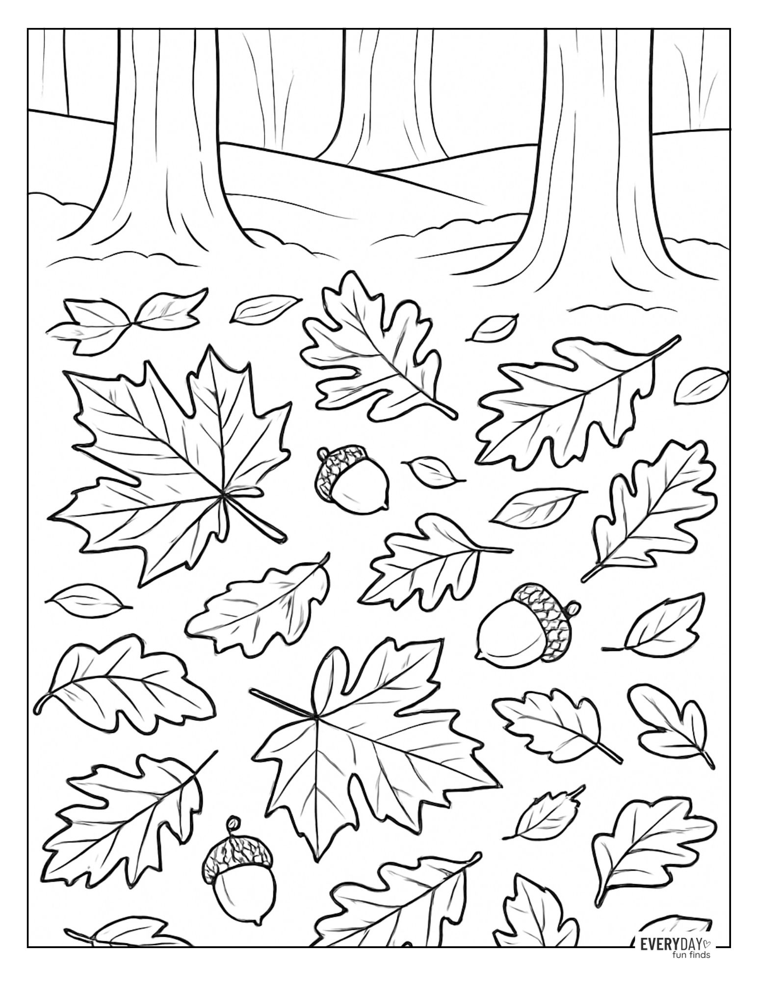 Fall Leaves Coloring Pages - Free Printables